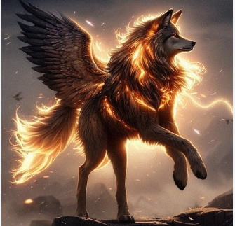 Winged Fire Wolf